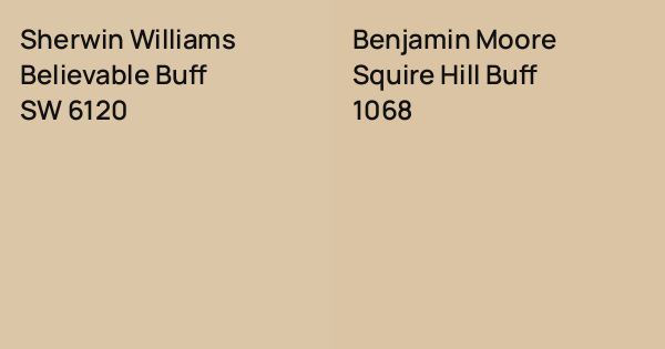 Sherwin Williams Believable Buff vs. Benjamin Moore Squire Hill Buff ...