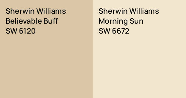 Sherwin Williams Believable Buff vs. Sherwin Williams Morning Sun ...