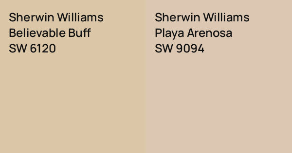 Sherwin Williams Believable Buff vs. Sherwin Williams Playa Arenosa ...