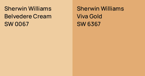 Sherwin Williams Belvedere Cream vs. Sherwin Williams Viva Gold comparison