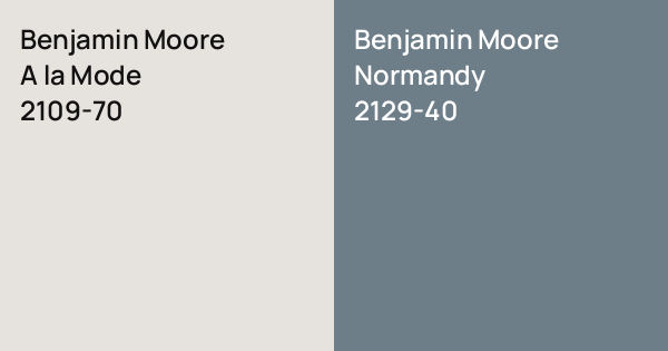 Benjamin Moore A la Mode vs. Benjamin Moore Normandy comparison