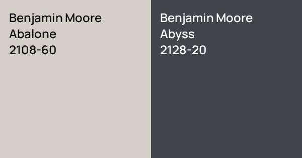 Benjamin Moore Abalone vs. Benjamin Moore Abyss comparison