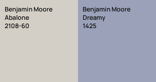 Benjamin Moore Abalone vs. Benjamin Moore Dreamy comparison