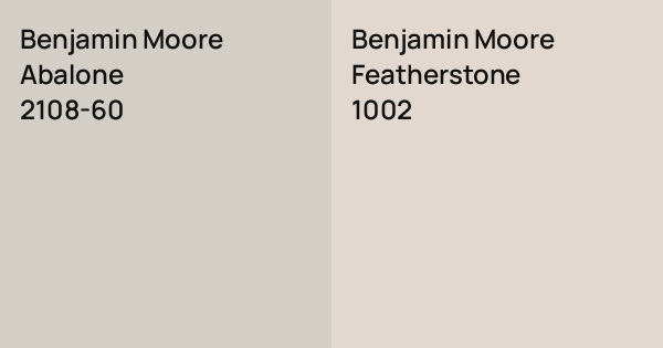 Benjamin Moore Abalone vs. Benjamin Moore Featherstone comparison