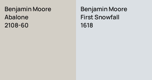 Benjamin Moore Abalone vs. Benjamin Moore First Snowfall comparison