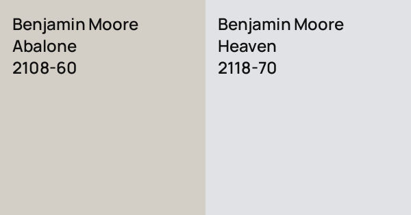 Benjamin Moore Abalone vs. Benjamin Moore Heaven comparison
