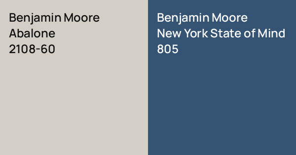 Benjamin Moore Abalone vs. Benjamin Moore New York State of Mind comparison