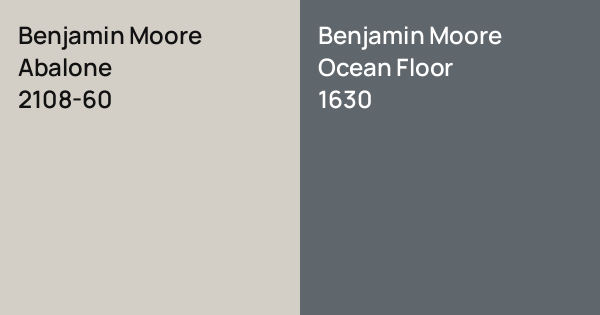 Benjamin Moore Abalone vs. Benjamin Moore Ocean Floor comparison