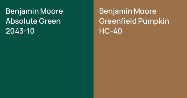 Benjamin Moore Absolute Green vs. Benjamin Moore Greenfield Pumpkin ...