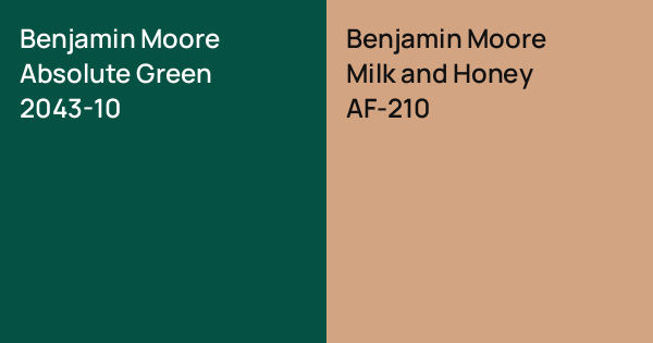 Benjamin Moore Absolute Green vs. Benjamin Moore Milk and Honey comparison