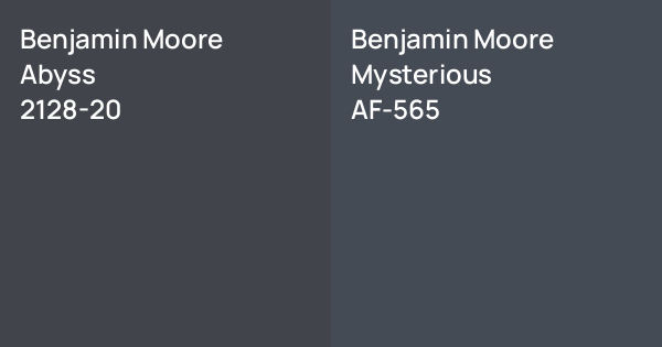 Benjamin Moore Abyss vs. Benjamin Moore Mysterious comparison