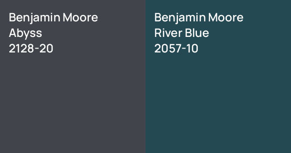 Benjamin Moore Abyss vs. Benjamin Moore River Blue comparison