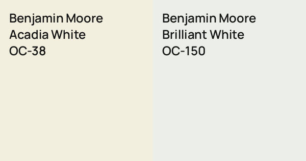 Benjamin Moore Acadia White vs. Benjamin Moore Brilliant White comparison