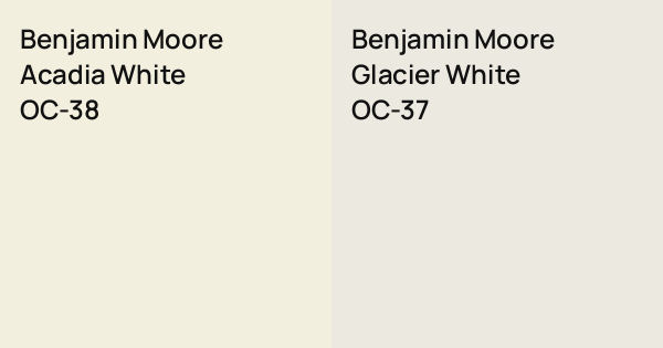 Benjamin Moore Acadia White vs. Benjamin Moore Glacier White comparison