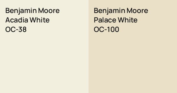 Benjamin Moore Acadia White vs. Benjamin Moore Palace White comparison