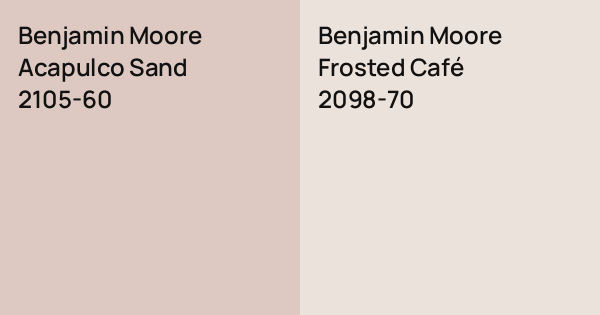 Benjamin Moore Acapulco Sand vs. Benjamin Moore Frosted Café comparison