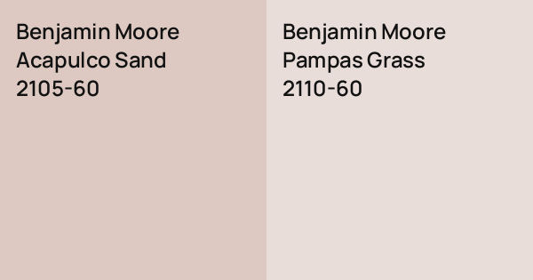 Benjamin Moore Acapulco Sand vs. Benjamin Moore Pampas Grass comparison