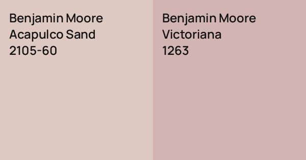 Benjamin Moore Acapulco Sand vs. Benjamin Moore Victoriana comparison