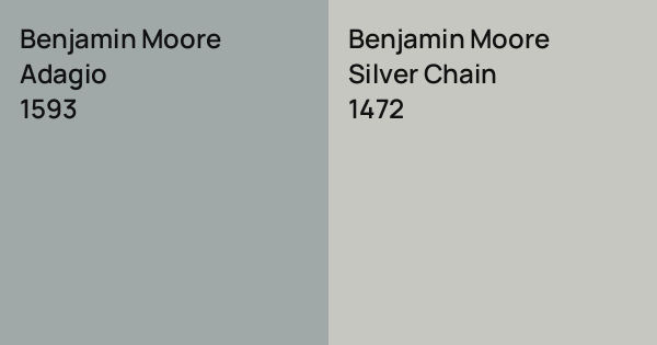 Benjamin Moore Adagio vs. Benjamin Moore Silver Chain comparison