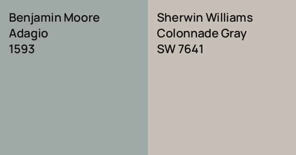 Benjamin Moore Adagio vs. Sherwin Williams Colonnade Gray comparison