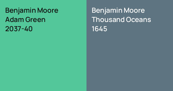 Benjamin Moore Adam Green vs. Benjamin Moore Thousand Oceans comparison