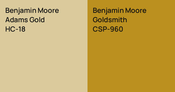 Benjamin Moore Adams Gold vs. Benjamin Moore Goldsmith comparison