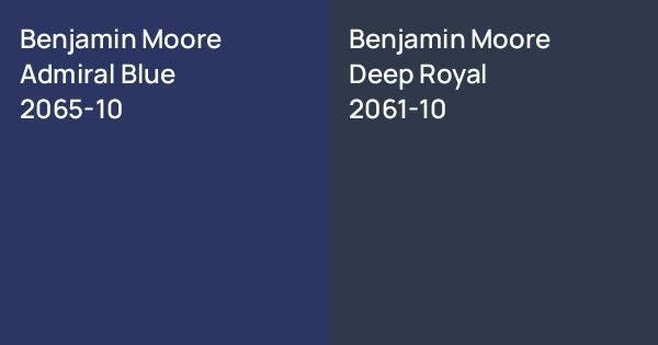 Benjamin Moore Admiral Blue vs. Benjamin Moore Deep Royal comparison