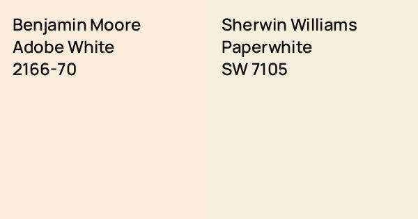Benjamin Moore Adobe White vs. Sherwin Williams Paperwhite comparison