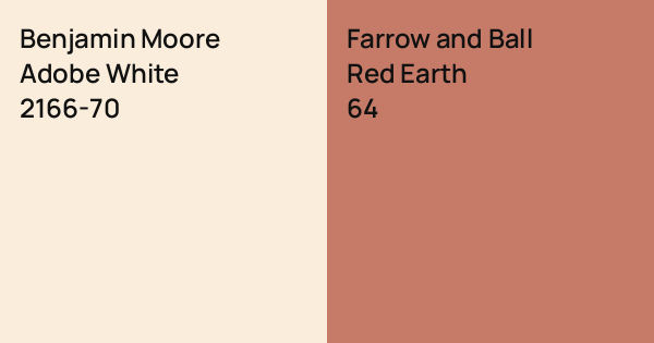 Benjamin Moore Adobe White vs. Farrow and Ball Red Earth comparison