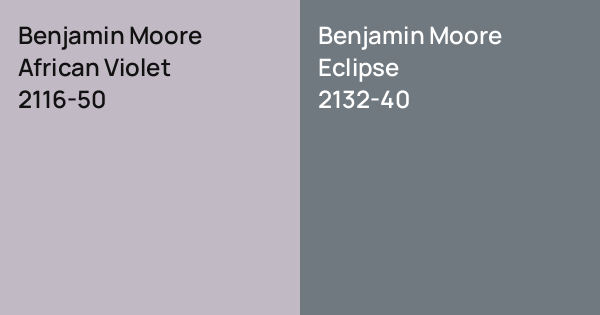 Benjamin Moore African Violet vs. Benjamin Moore Eclipse comparison