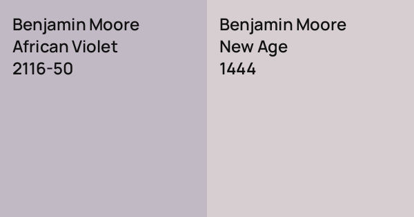 Benjamin Moore African Violet vs. Benjamin Moore New Age comparison