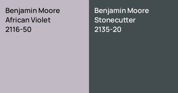 Benjamin Moore African Violet vs. Benjamin Moore Stonecutter comparison