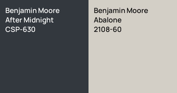Benjamin Moore After Midnight vs. Benjamin Moore Abalone comparison