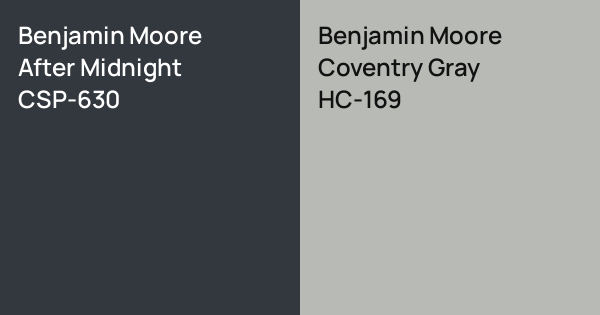 Benjamin Moore After Midnight vs. Benjamin Moore Coventry Gray comparison