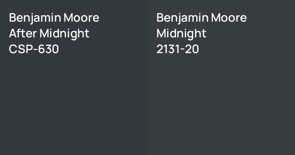 Benjamin Moore After Midnight vs. Benjamin Moore Midnight comparison