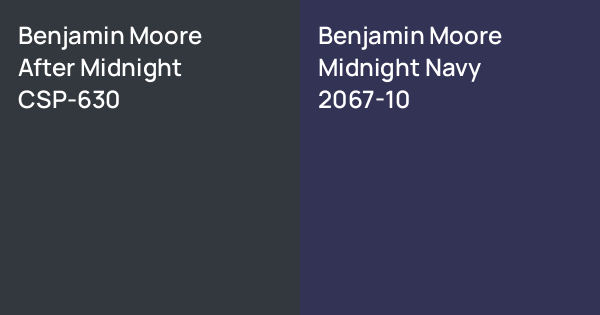 Benjamin Moore After Midnight vs. Benjamin Moore Midnight Navy comparison
