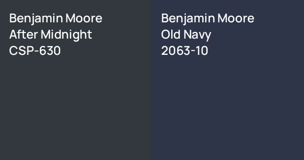 Benjamin Moore After Midnight vs. Benjamin Moore Old Navy comparison