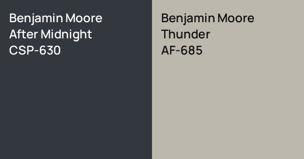 Benjamin Moore After Midnight vs. Benjamin Moore Thunder comparison
