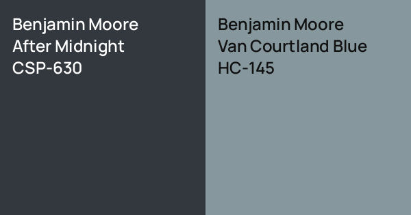 Benjamin Moore After Midnight vs. Benjamin Moore Van Courtland Blue ...