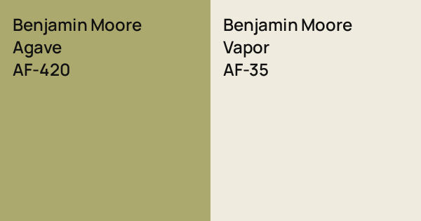 Benjamin Moore Agave vs. Benjamin Moore Vapor comparison