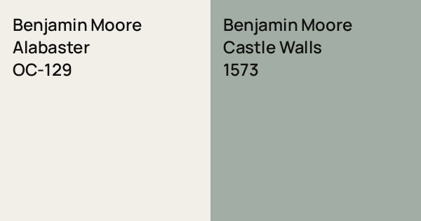 Benjamin Moore Alabaster vs. Benjamin Moore Castle Walls comparison