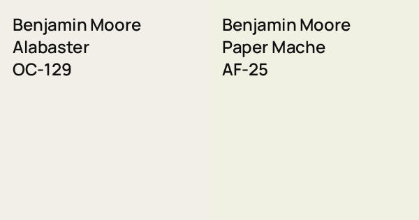 Benjamin Moore Alabaster vs. Benjamin Moore Paper Mache comparison