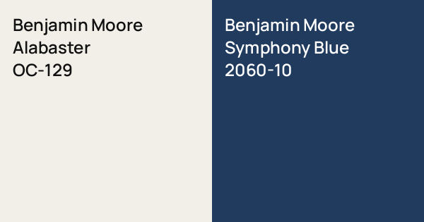 Benjamin Moore Alabaster vs. Benjamin Moore Symphony Blue comparison