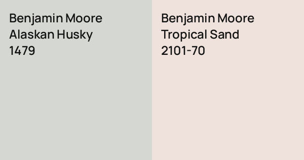 Benjamin Moore Alaskan Husky vs. Benjamin Moore Tropical Sand comparison