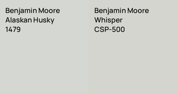 Benjamin Moore Alaskan Husky vs. Benjamin Moore Whisper comparison
