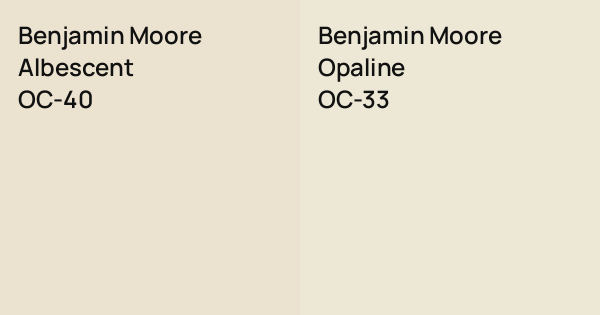 Benjamin Moore Albescent vs. Benjamin Moore Opaline comparison