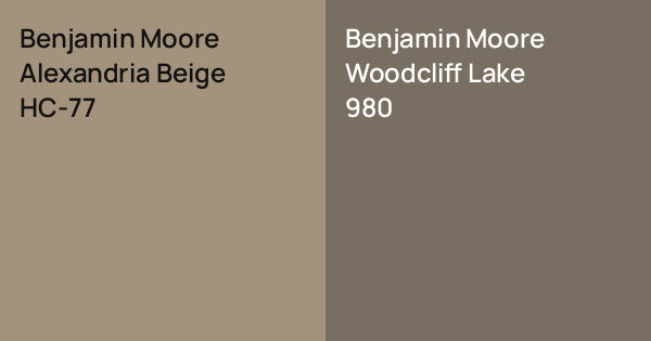 Benjamin Moore Alexandria Beige vs. Benjamin Moore Woodcliff Lake ...