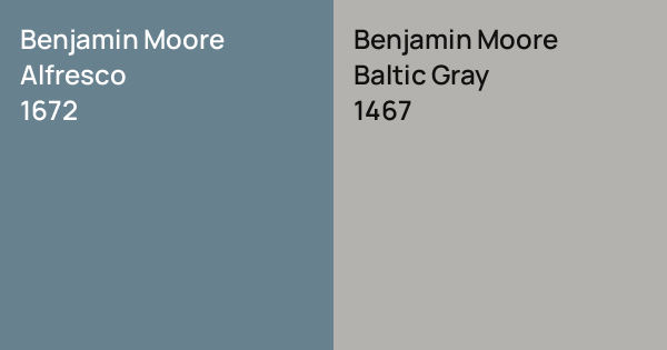 Benjamin Moore Alfresco vs. Benjamin Moore Baltic Gray comparison