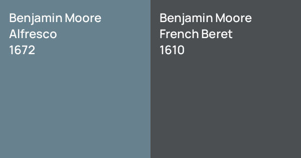 Benjamin Moore Alfresco vs. Benjamin Moore French Beret comparison