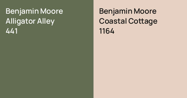 Benjamin Moore Alligator Alley vs. Benjamin Moore Coastal Cottage ...